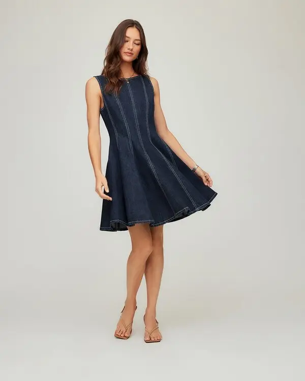 Fifteen Twenty Darla Contrast Stitch Denim Dress