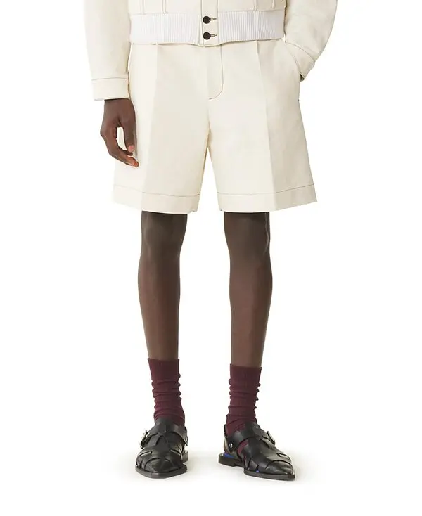 LANVIN Relaxed High-waisted Denim Shorts - White.