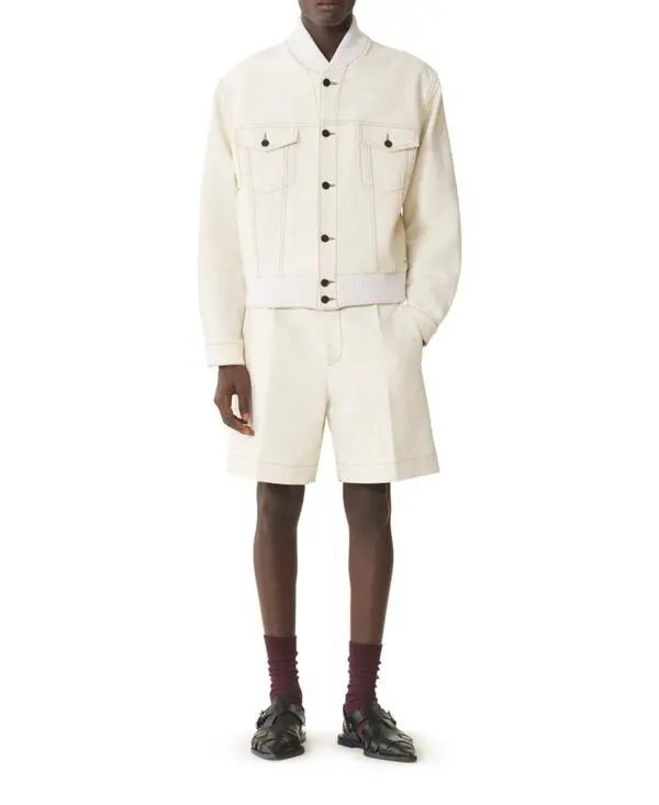 LANVIN Relaxed High-waisted Denim Shorts - White.