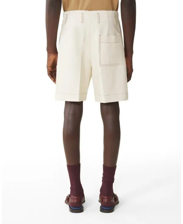 LANVIN Relaxed High-waisted Denim Shorts - White.