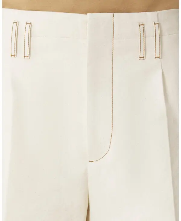 LANVIN Relaxed High-waisted Denim Shorts - White.