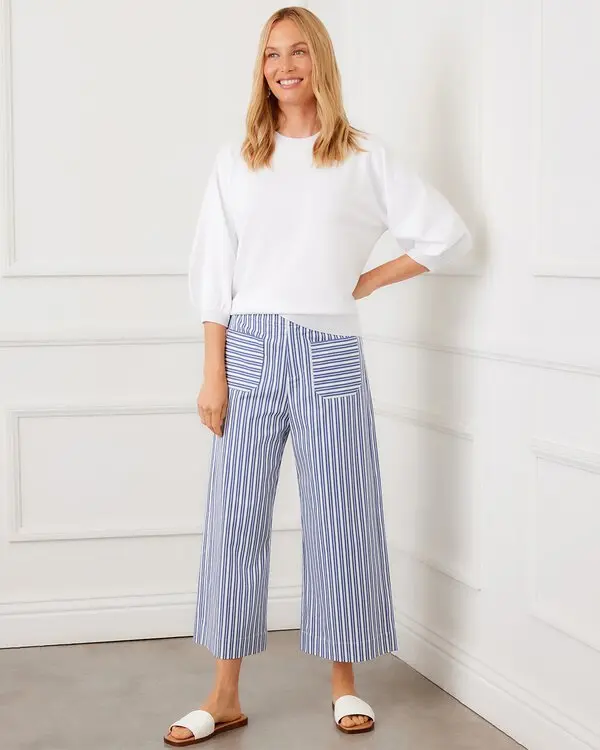 Karen Kane Puff Sleeve Raglan Sweater - White