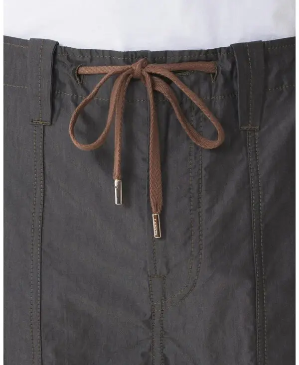 LANVIN Wide-leg Chambray Trousers - Anthracite.
