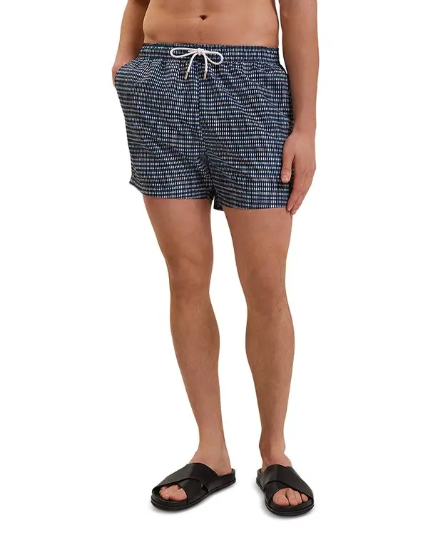 Ted Baker London Blurred Check Swim Shorts - Mid Navy