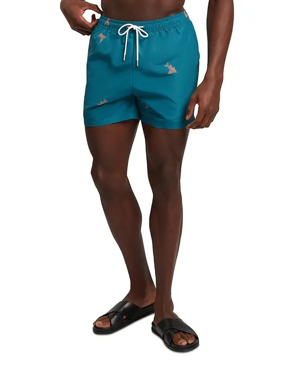 Ted Baker London Goldfish Print Swim Short - Teal Blue