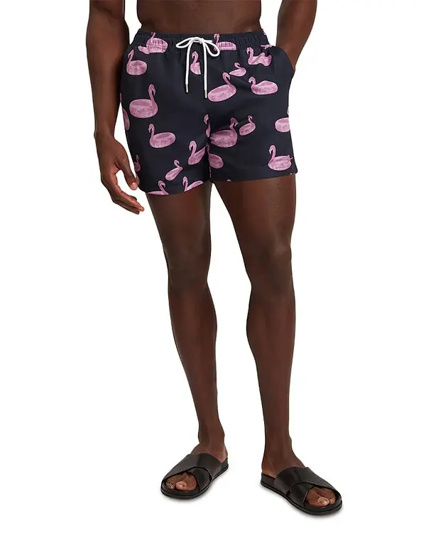 Ted Baker London Flamingo Print Swim Shorts - Navy