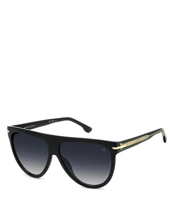 Victoria Beckham Square Flat Top Sunglasses - Black Crystal