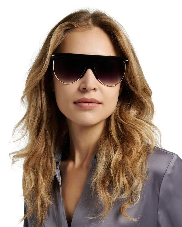 Victoria Beckham Pilot Sunglasses, 65mm - Black