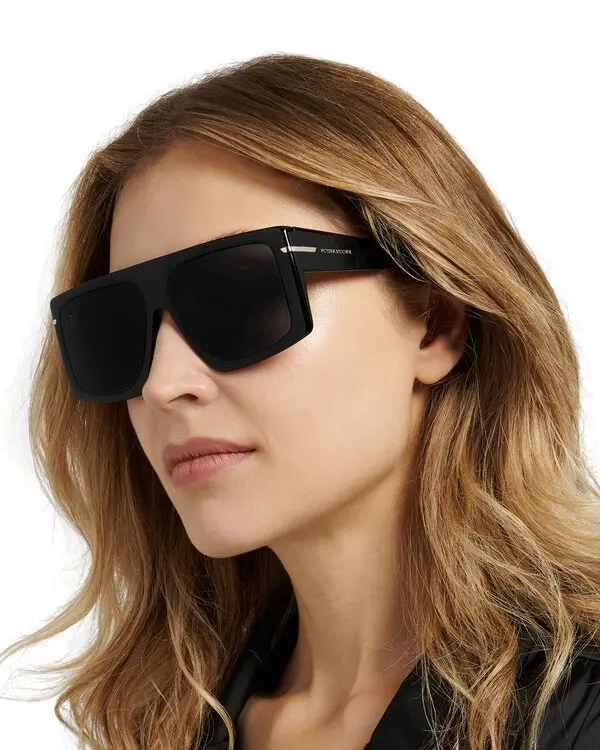 Victoria Beckham Rectangular Flat Top Sunglasses - Black