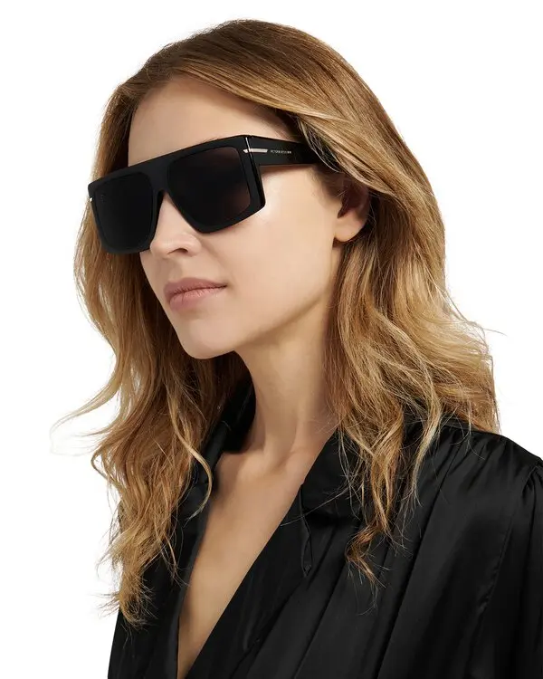 Victoria Beckham Rectangular Flat Top Sunglasses - Black