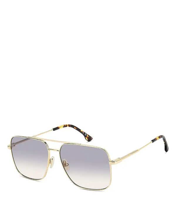 Victoria Beckham Navigator Blue Light Glasses, 57mm - Gold