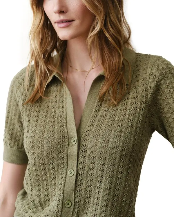 Marine Layer Piper Knit Resort Shirt - Olive