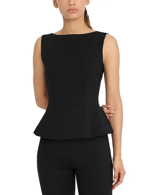 Good American Ponte Straight Neck Top - Black