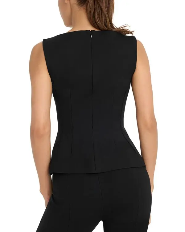 Good American Ponte Straight Neck Top - Black