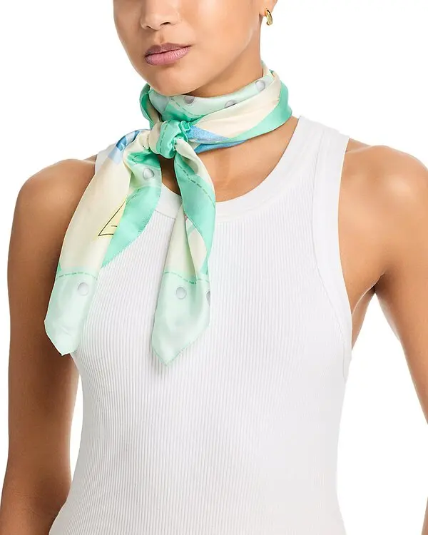 Echo Travel Stickers Square Silk Scarf - Multi