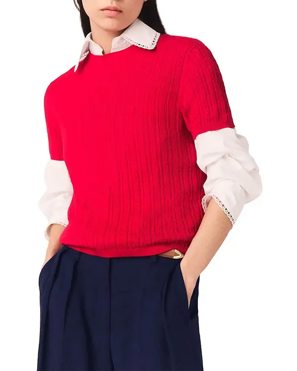 Maje Mapi Cable Knit Sweater