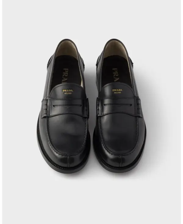 Prada Leather Loafers - Black