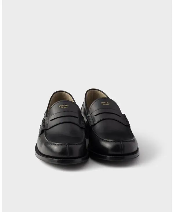 Prada Leather Loafers - Black
