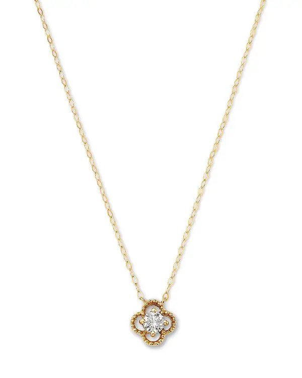 Bloomingdale'S Lab Grown Diamond Clover Pendant Necklace - Gold