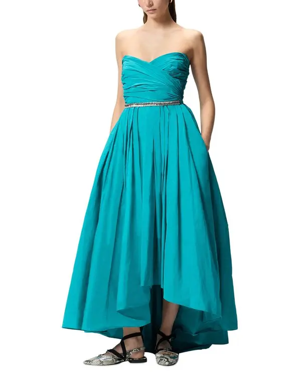 Pinko Dattero Taffeta Strapless Gown - V