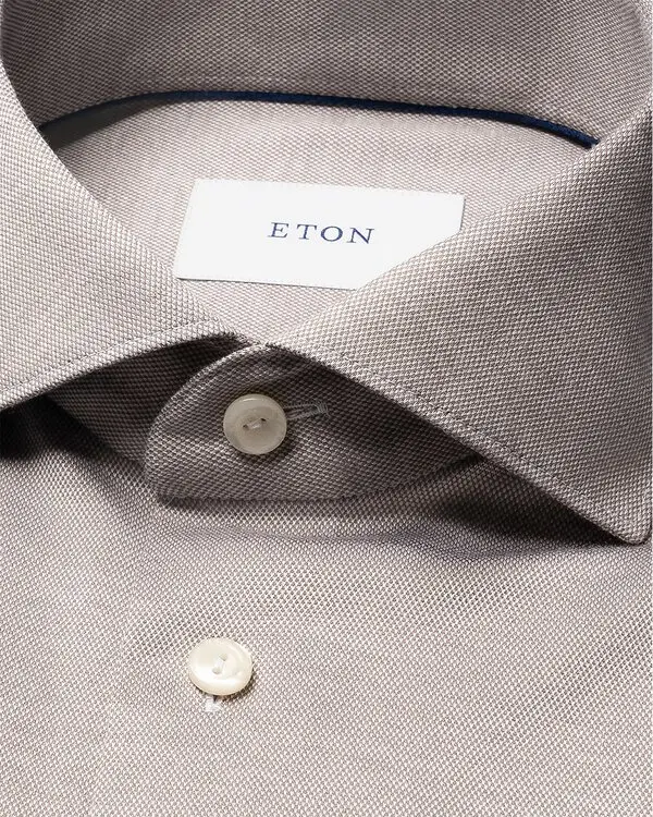 Eton Slim Fit Dress Shirt - Medium Brown