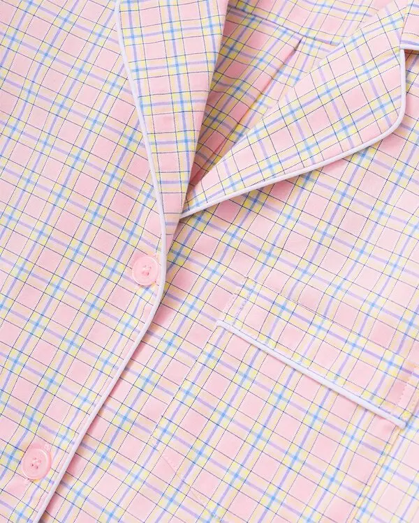 PETITE PLUME Woven Twill Plaid Classic Pajama Set