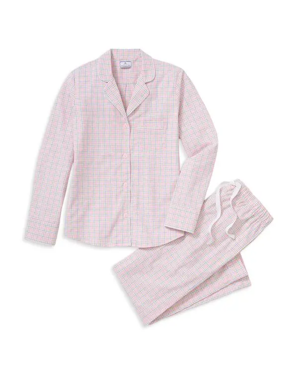 PETITE PLUME Woven Twill Plaid Classic Pajama Set