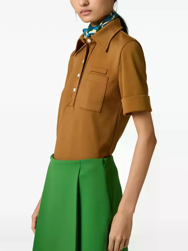 Miu Miu Short-sleeved Polo Shirt - Brown