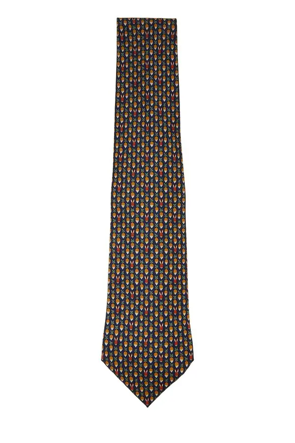 Hermès Multicolor Rabbit & Carrot Tie - Multi