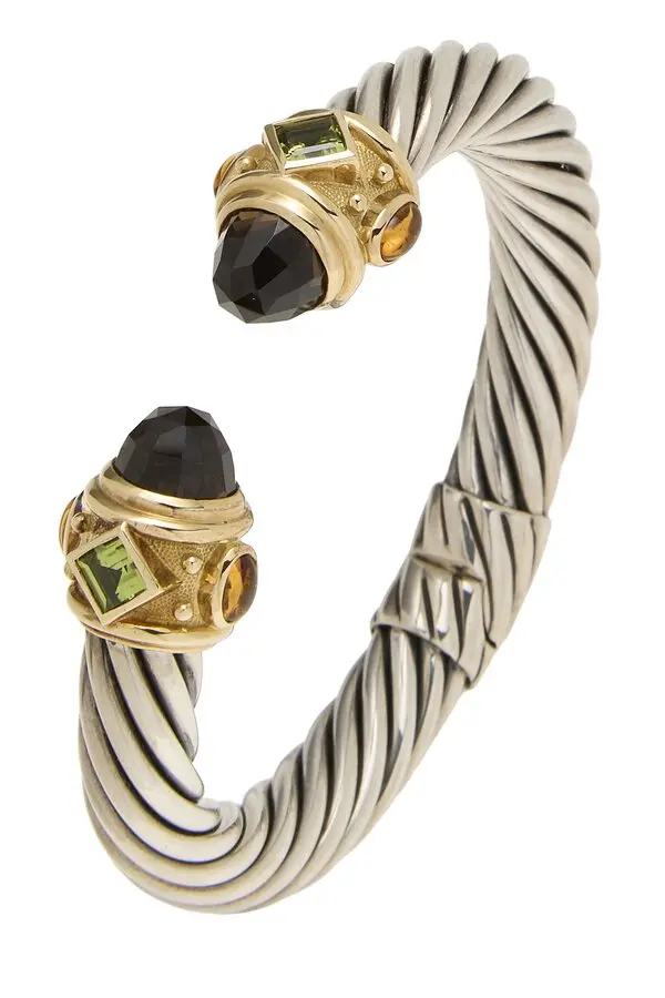 David Yurman Two-tone Hinged Renaissance Cable Bracelet - Multi