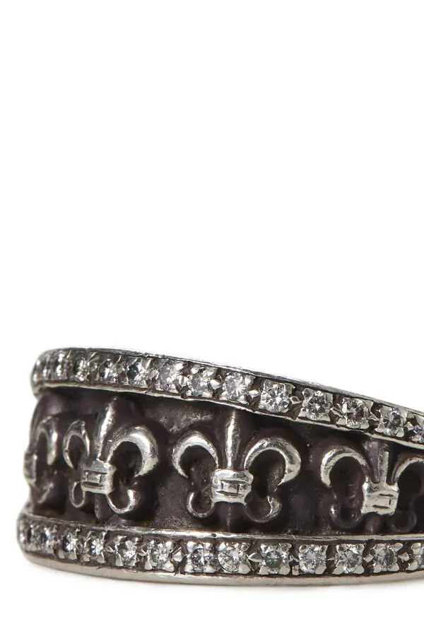 Chrome Hearts Sterling Diamond Fleur-de-lis Band