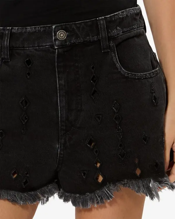 Isabel Marant Aecia Denim Shorts - Black