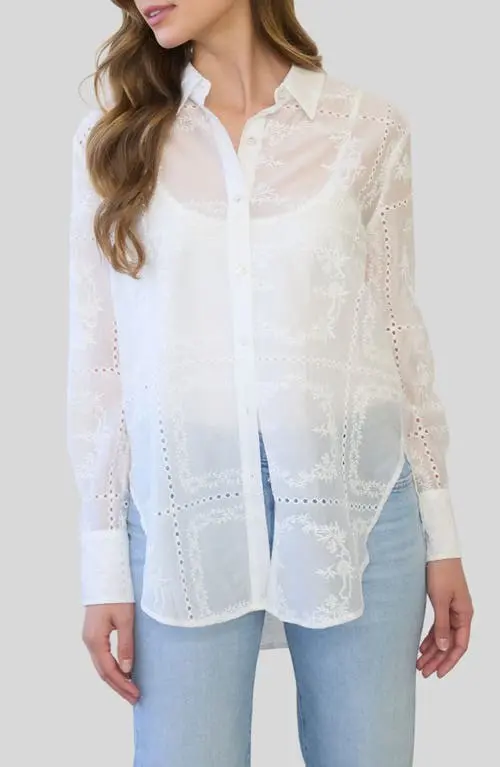 ZOE AND CLAIRE Embroidered Button-down Shirt