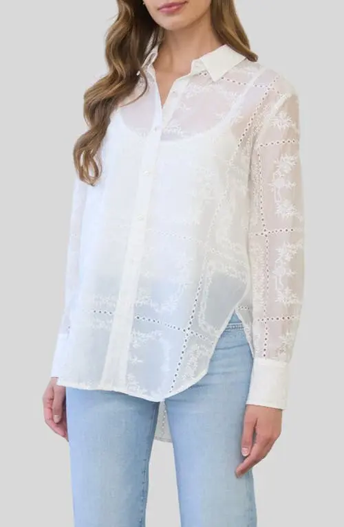 ZOE AND CLAIRE Embroidered Button-down Shirt