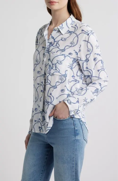 Rails Josephine Seashell Chain Print Shirt - Nautical Chains