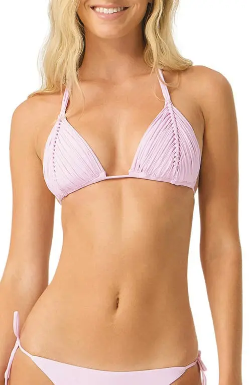 PQ Isla Macramé Triangle Bikini Top - Rose