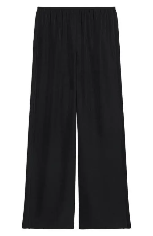 Theory Slit Hem Wide Leg Pants - Black