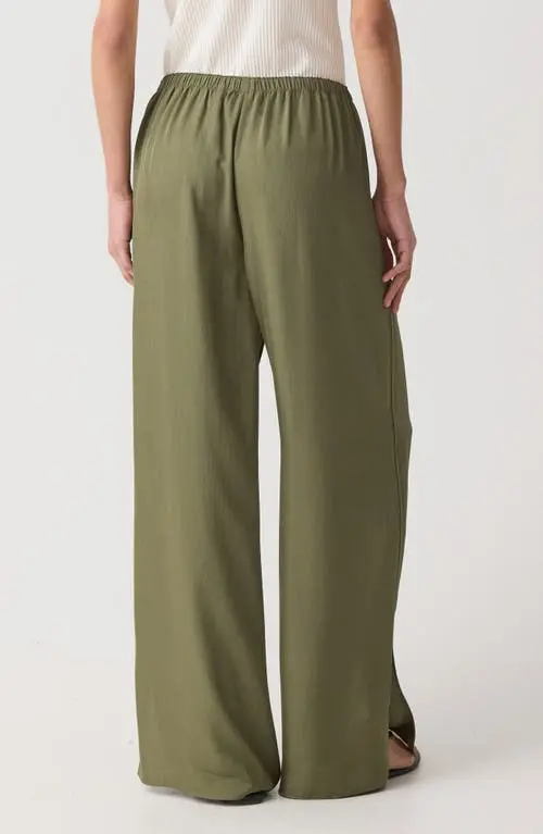 Theory Slit Hem Wide Leg Pants - Forest Moss