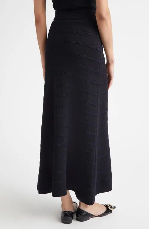St. John Breton Stripe Wool Blend Sweater Skirt
