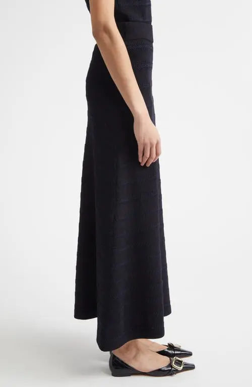 St. John Breton Stripe Wool Blend Sweater Skirt