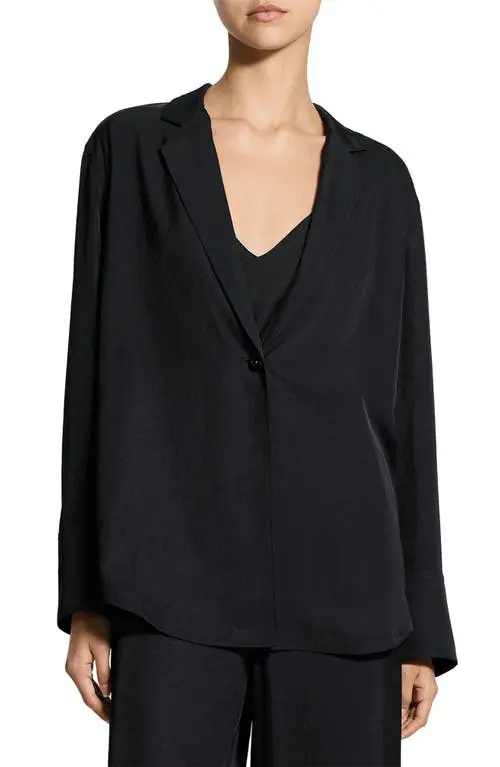 Theory Washed Twill One-button Blazer Shirt