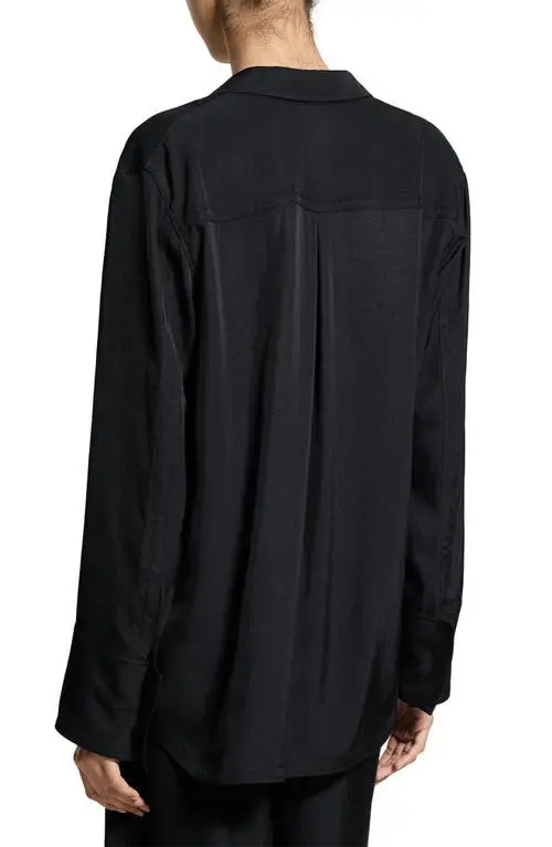 Theory Washed Twill One-button Blazer Shirt