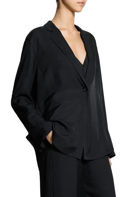 Theory Washed Twill One-button Blazer Shirt