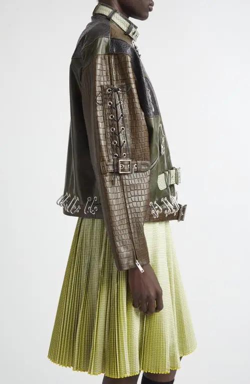 CHOPOVA LOWENA Inversion Lace-up Leather Jacket