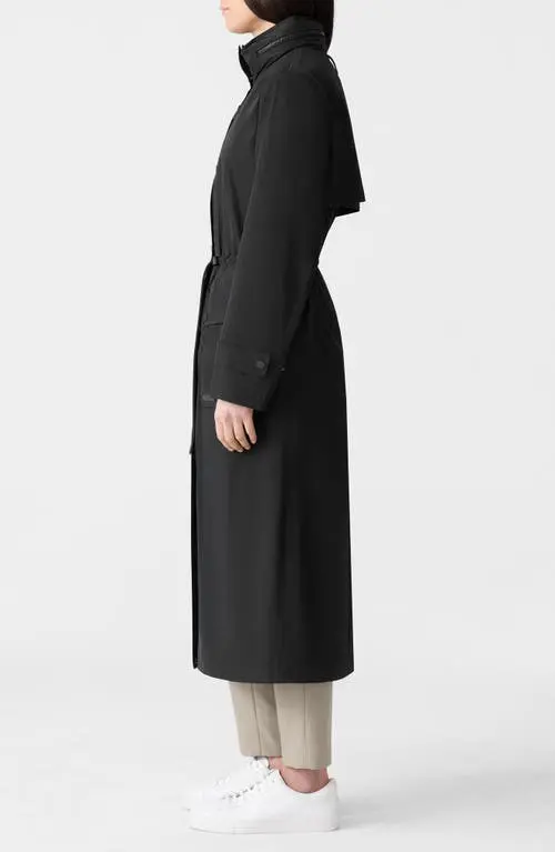 Mackage Magdalena Water Repellent Raincoat With Stowaway Hood - Black