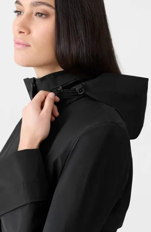 Mackage Magdalena Water Repellent Raincoat With Stowaway Hood - Black