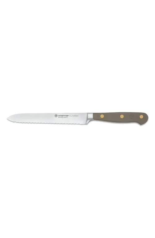 WUSTHOF Classic 5-inch Serrated Utility Knife - Grey