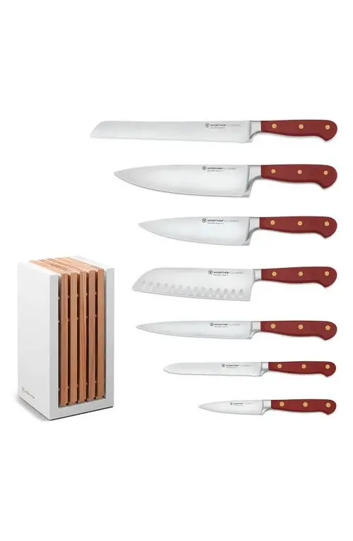 WUSTHOF Classic 8-piece Designer Knife Block Set - Red Purple