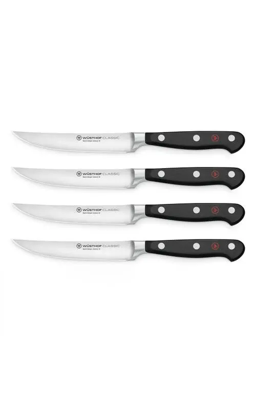 WUSTHOF Classic 4-piece Steak Knife Set - Black