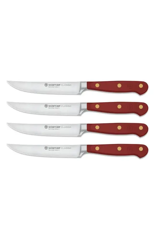 WUSTHOF Classic 4-piece Steak Knife Set - Red Purple